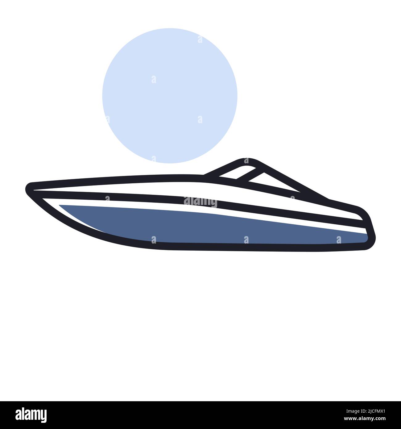 Speedboat flat vector isolated icon. Graph symbol for travel and ...