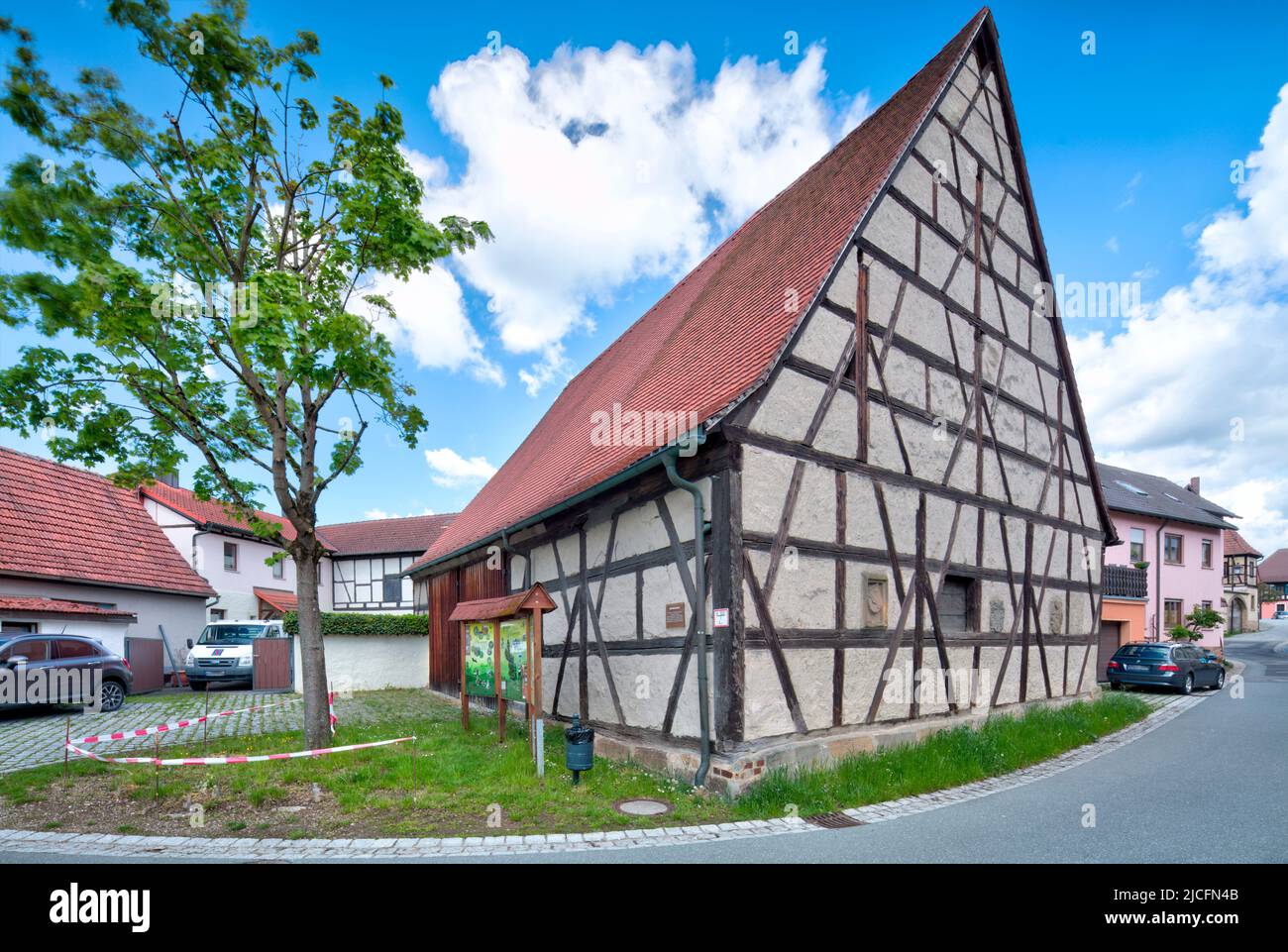 Tithe barn, half-timbered house, house facade, architecture, village ...