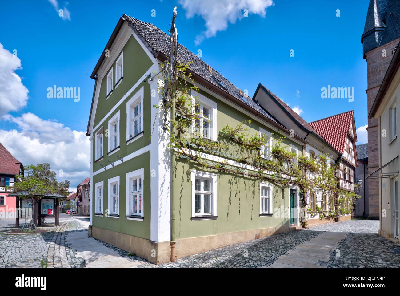 House facade, alley, architecture, village view, Baunach, Franconia ...
