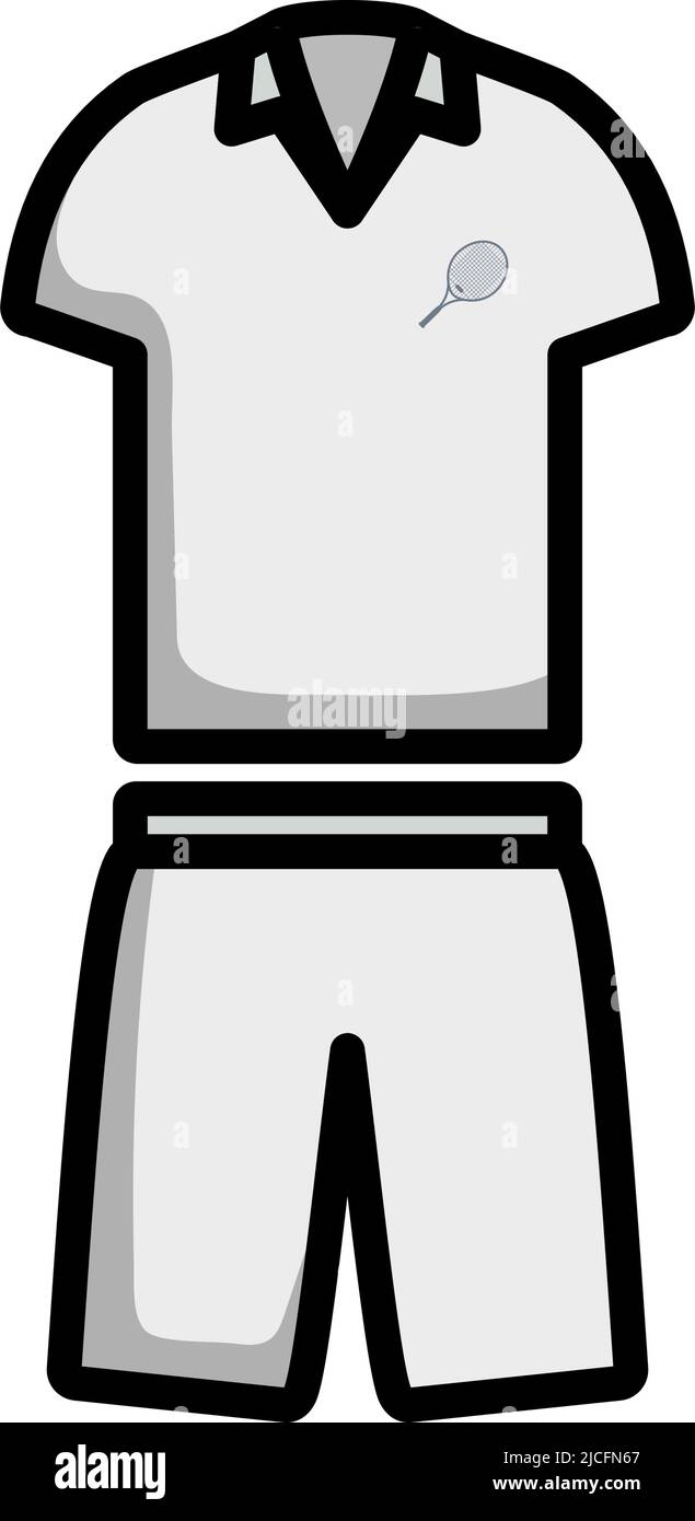 Tennis Man Uniform Icon. Editable Bold Outline With Color Fill Design ...