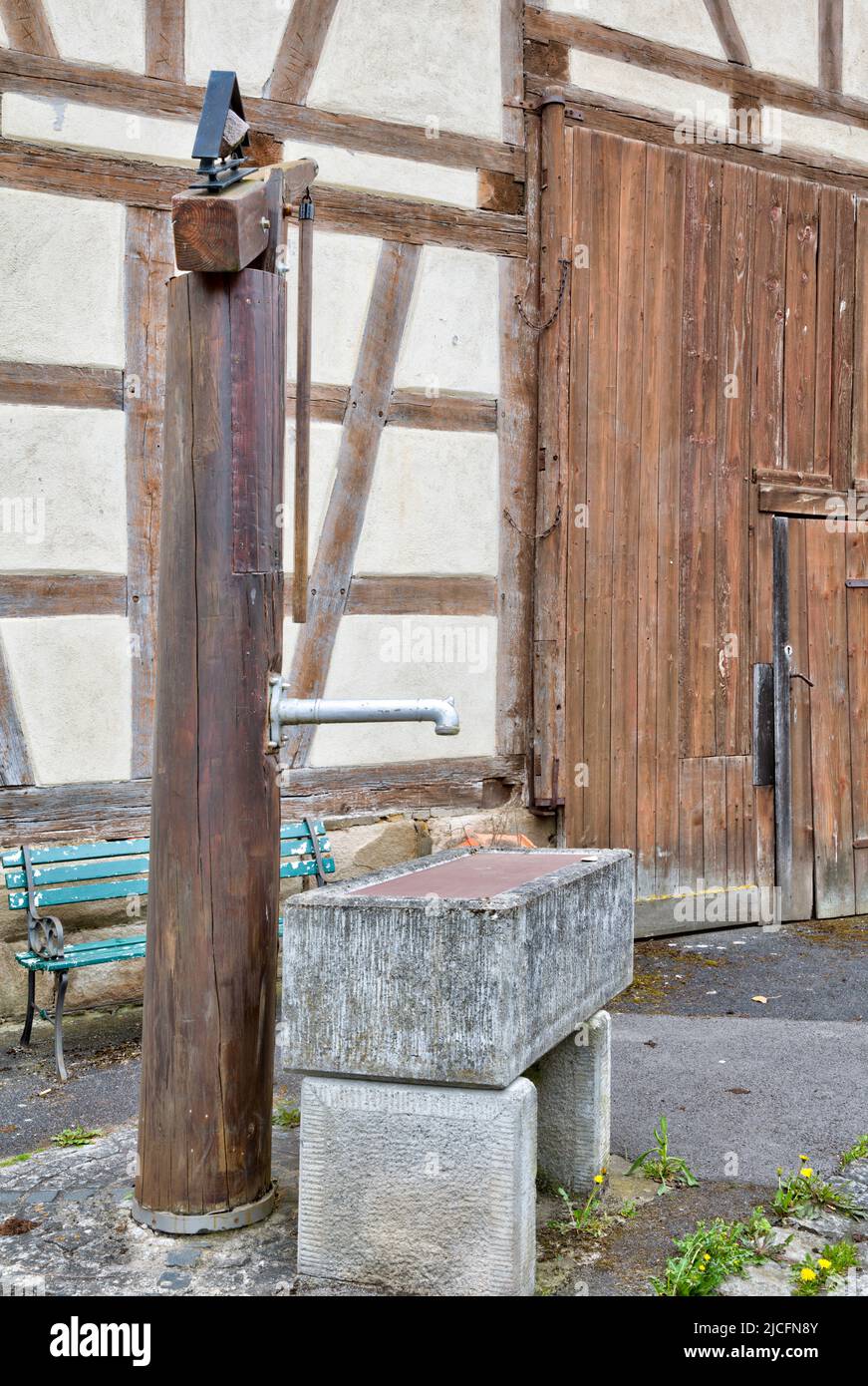 Barn door, gate, window, half-timbering, house facade, architecture ...