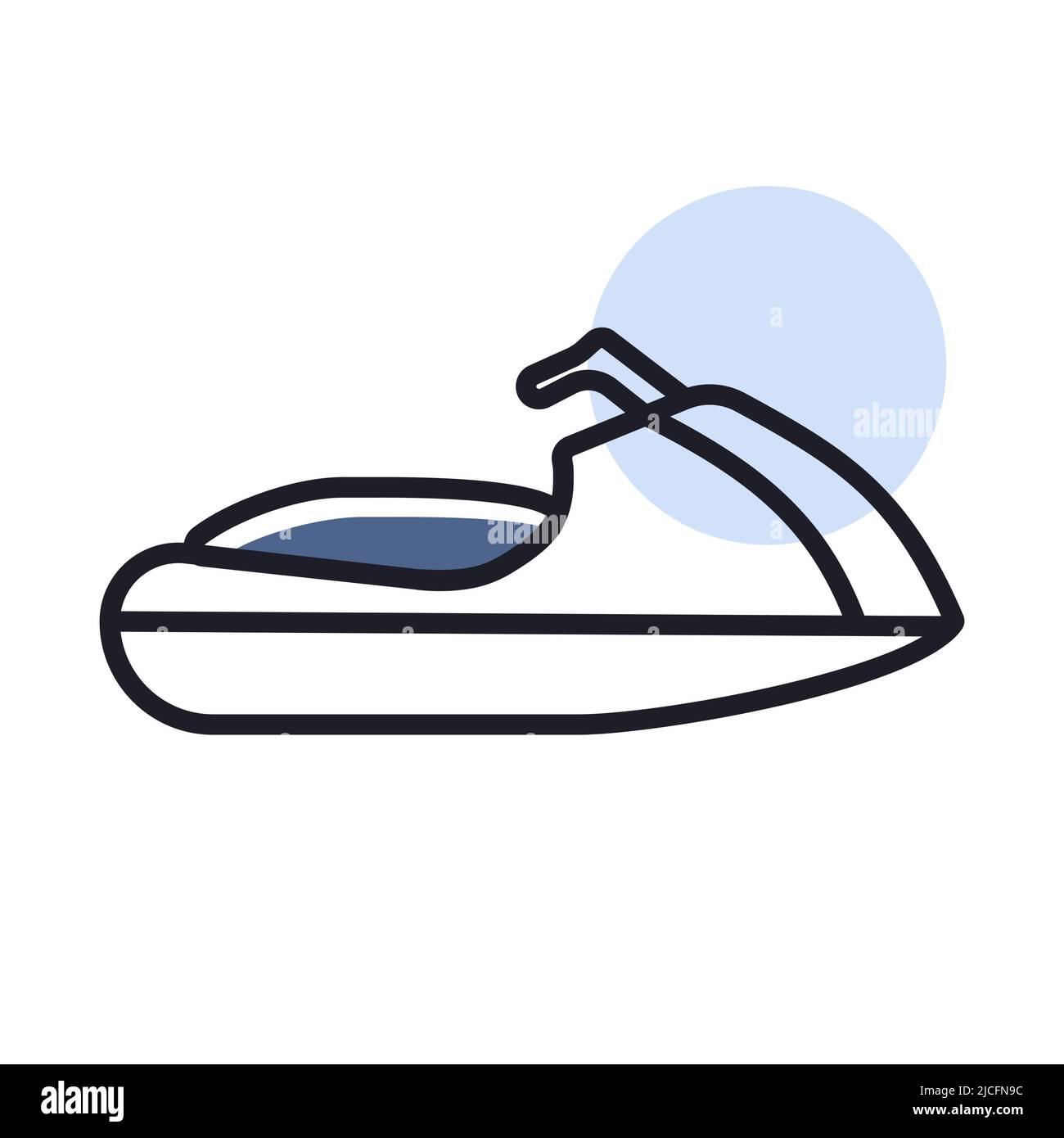 Fast water scooter and boat, luxury boat vector isolated icon. Graph ...