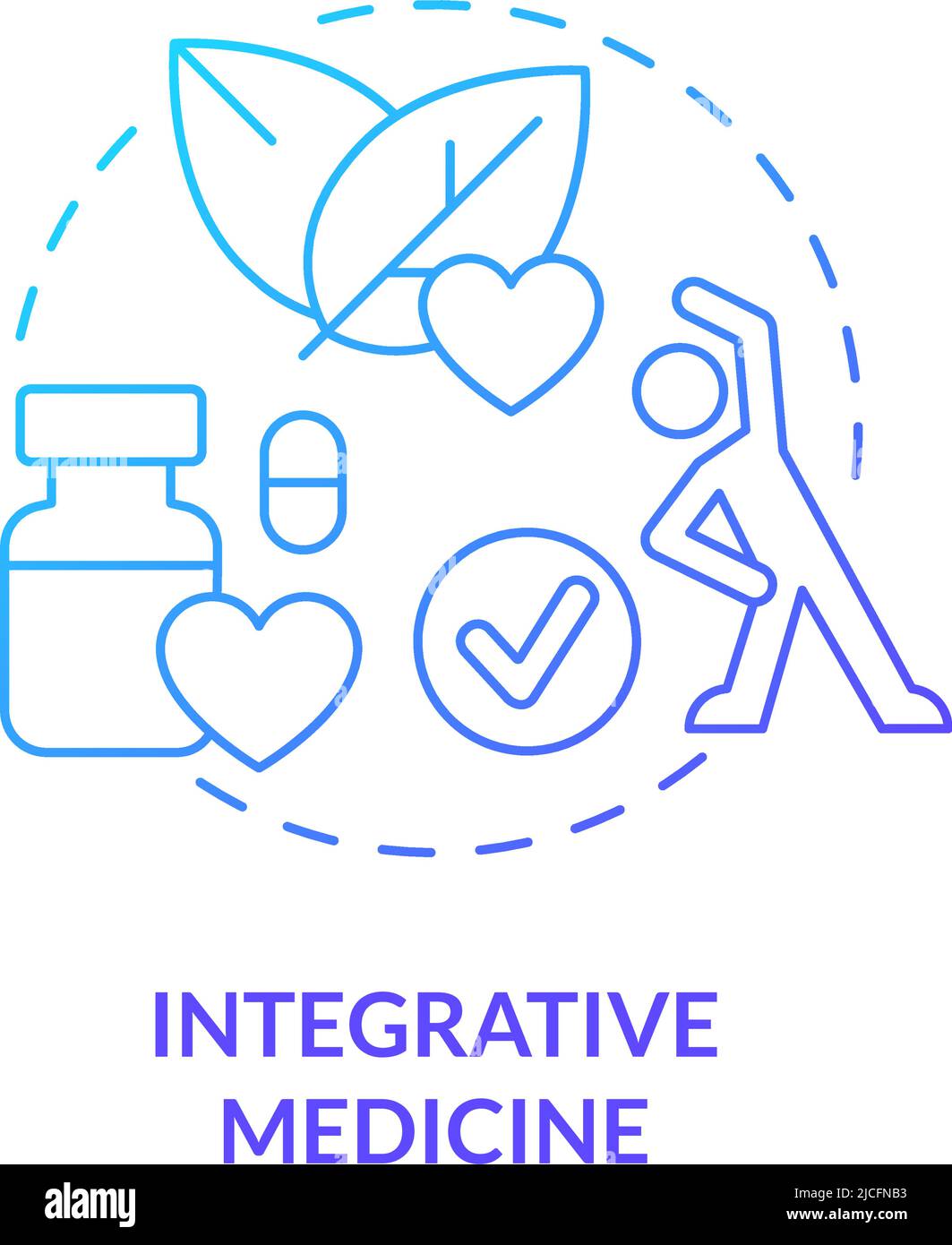 Integrative medicine blue gradient concept icon Stock Vector Image ...