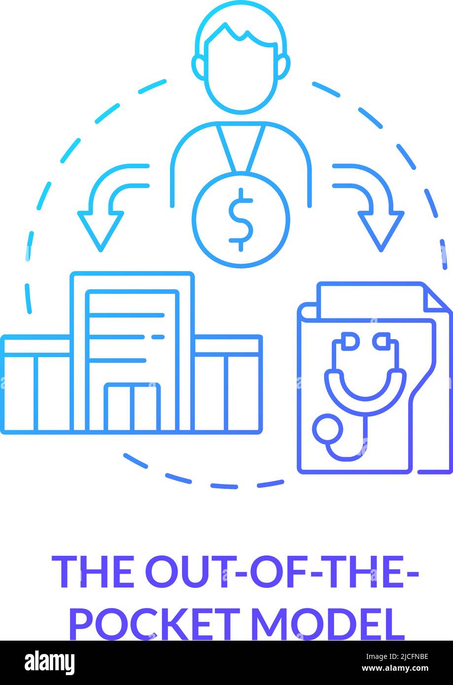 Out-of-the-pocket model blue gradient concept icon Stock Vector Image ...