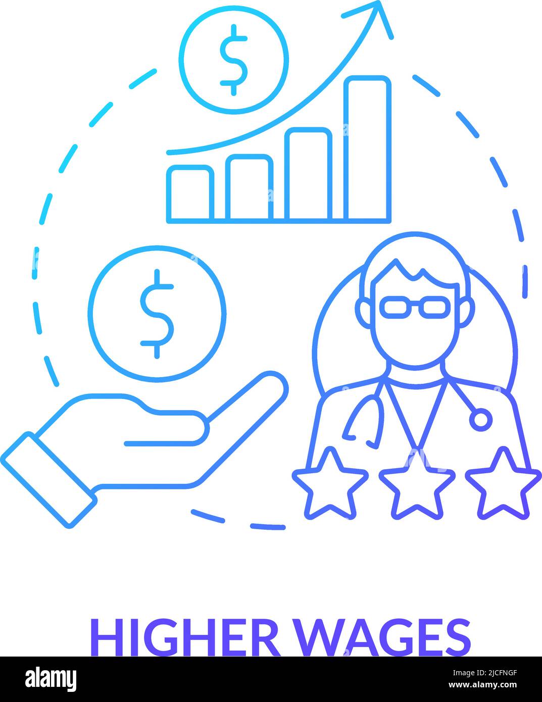 Higher wages Stock Vector Images - Alamy