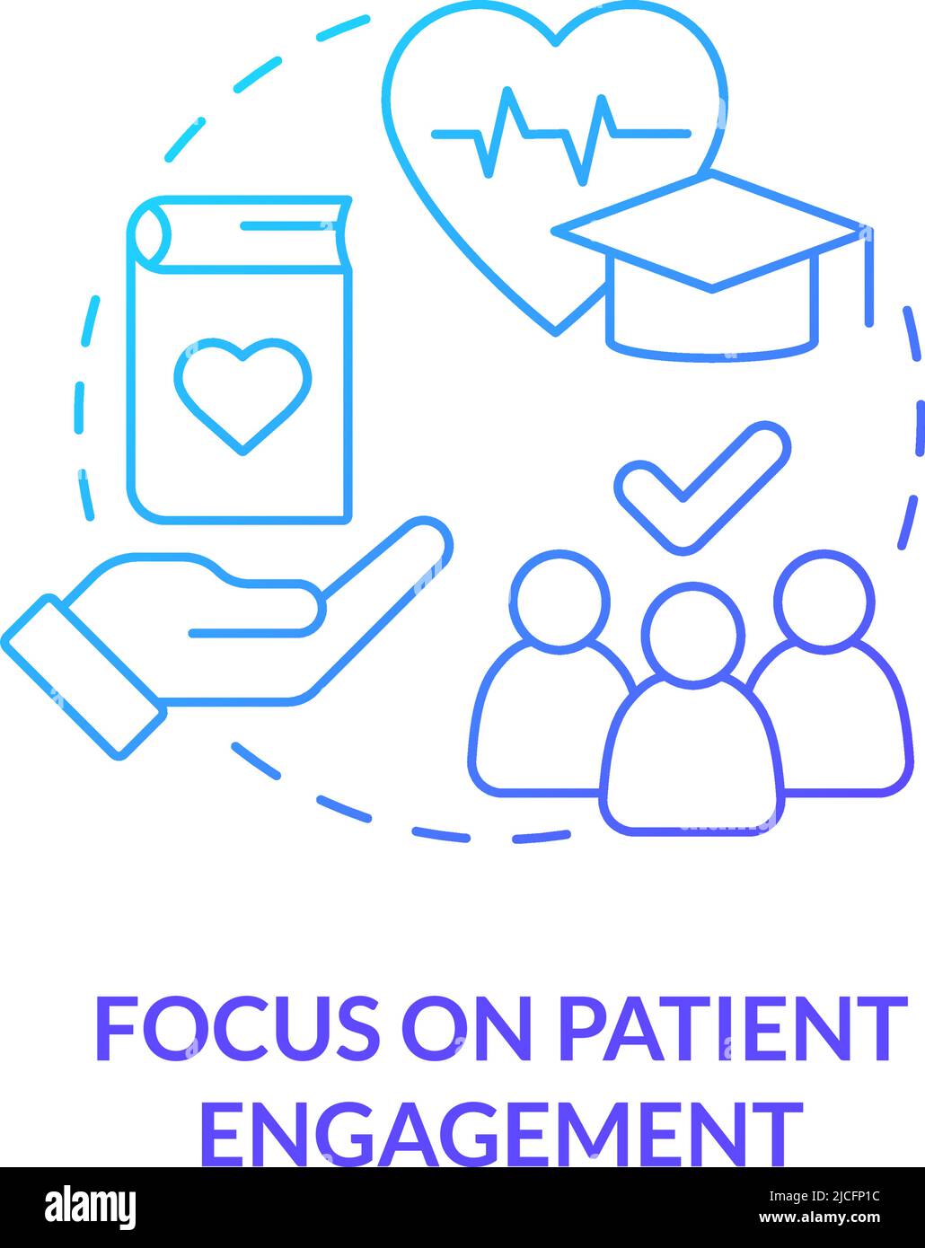 Focus on patient engagement blue gradient concept icon Stock Vector ...