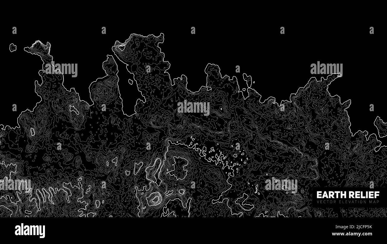 Vector abstract earth relief map. Generated conceptual elevation map ...