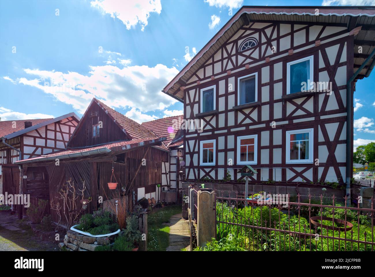 Half-timbering, house facade, town architecture, townscape, Hassberge ...
