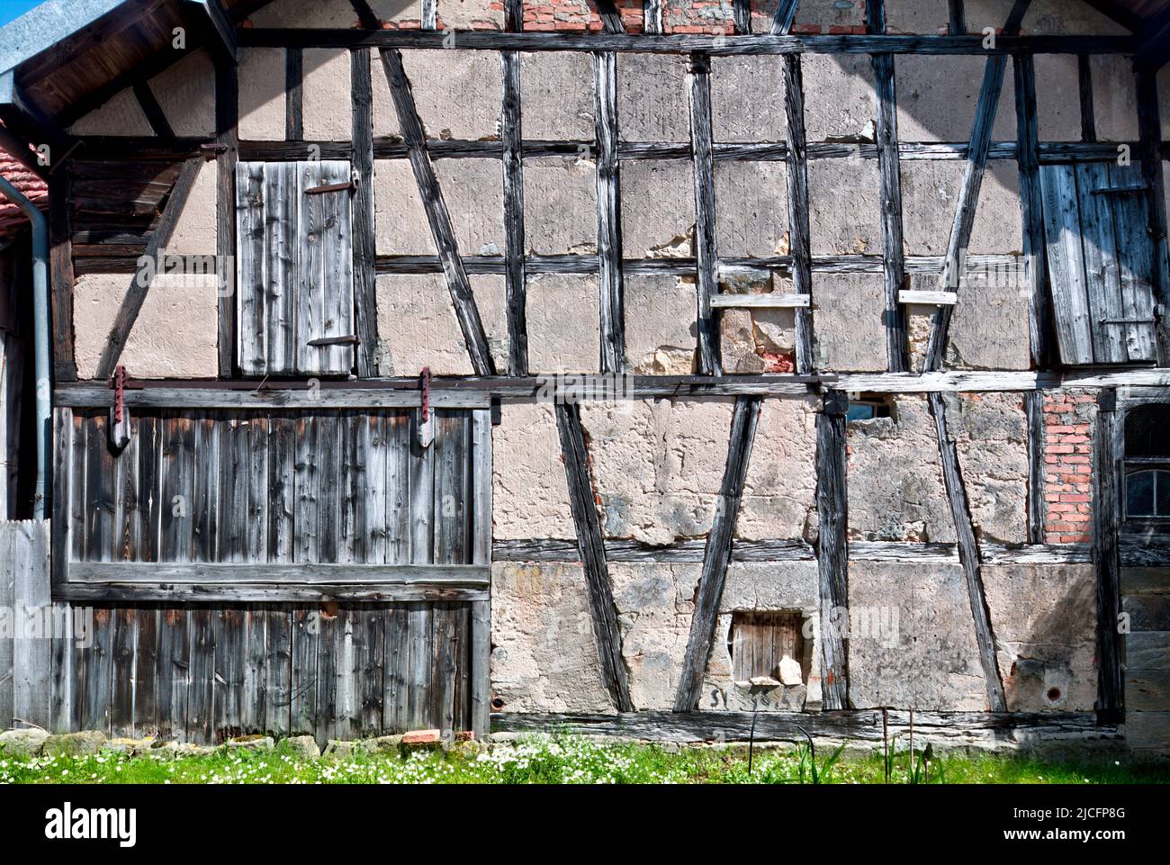 Half-timbering, house facade, texture, townscape, Hassberge ...
