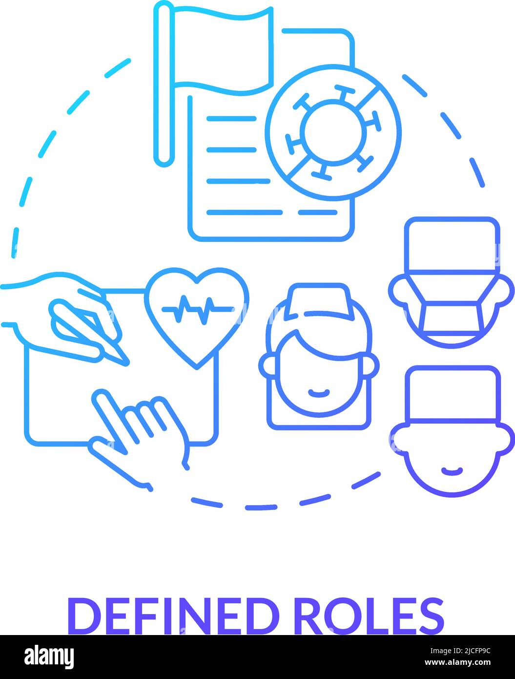 Defined roles blue gradient concept icon Stock Vector Image & Art - Alamy