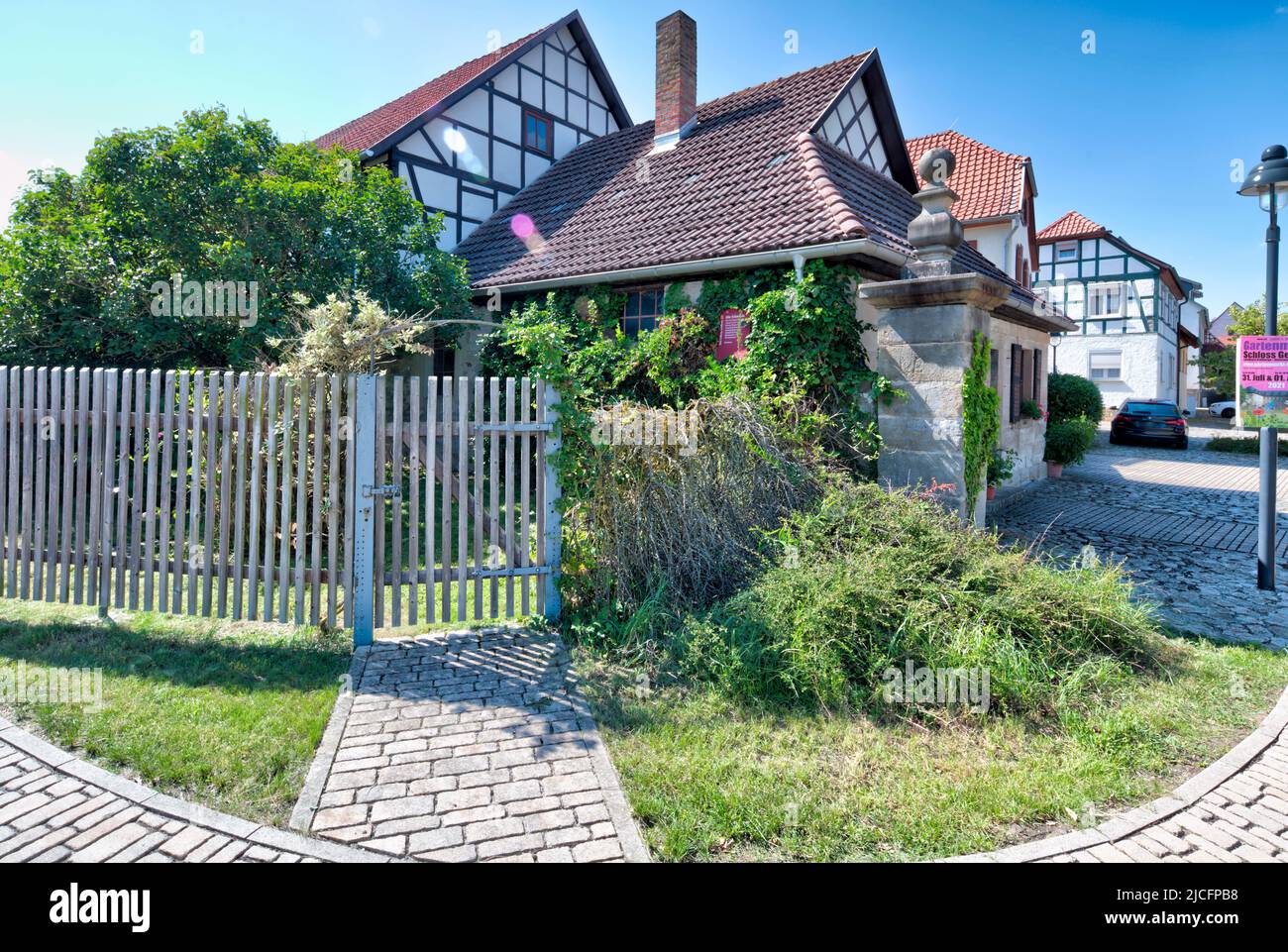 Old forge, lower suburb, half-timbering, house facade, village view ...