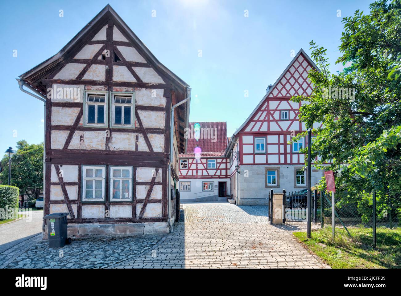 Franconian homestead, half-timbered house, farmhouse, house facade ...