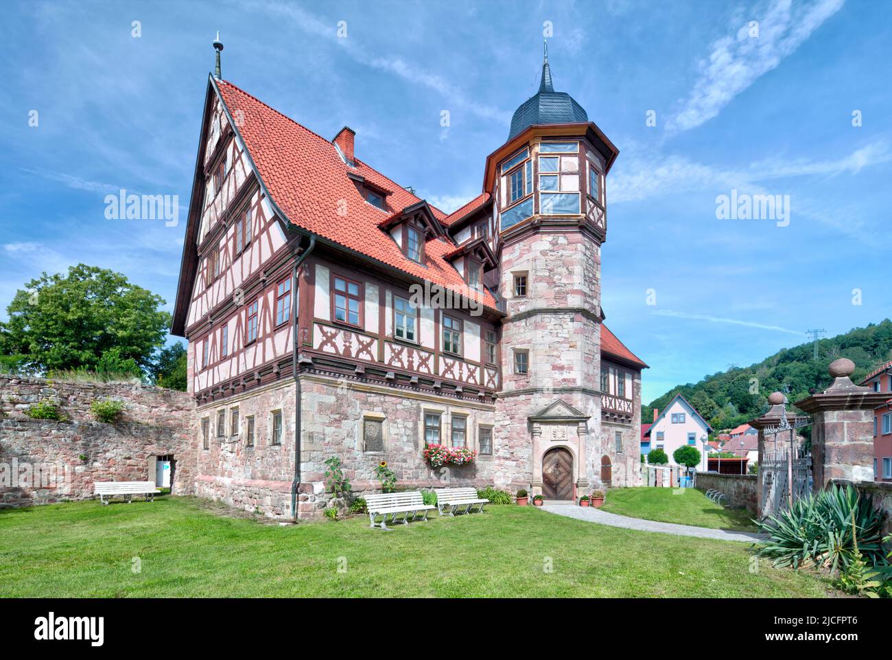 women's foundation (Damenstift), museum, house facade, half-timbered ...