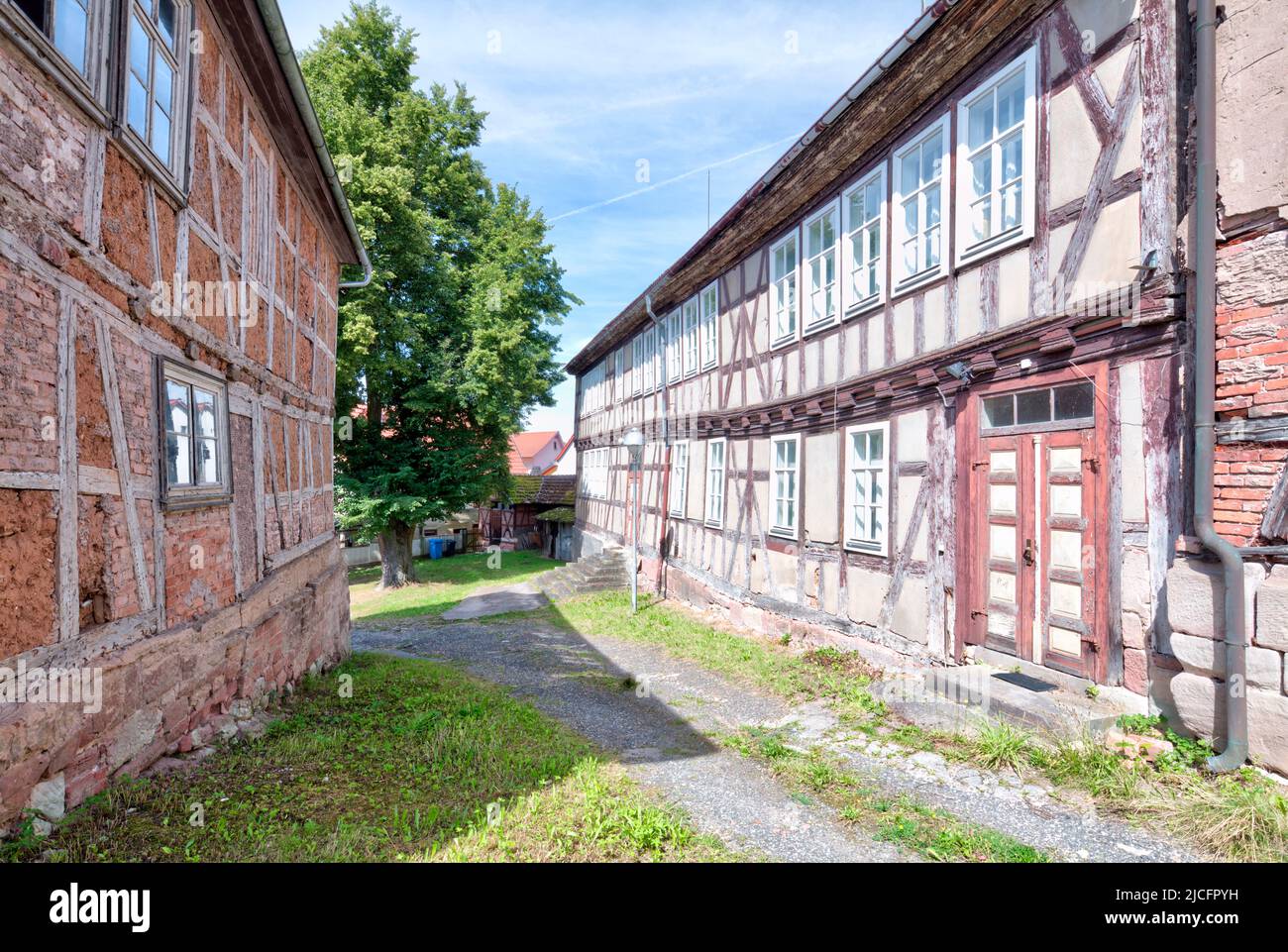 Old school, rectorate, vacancy, house facade, half-timbered, village ...