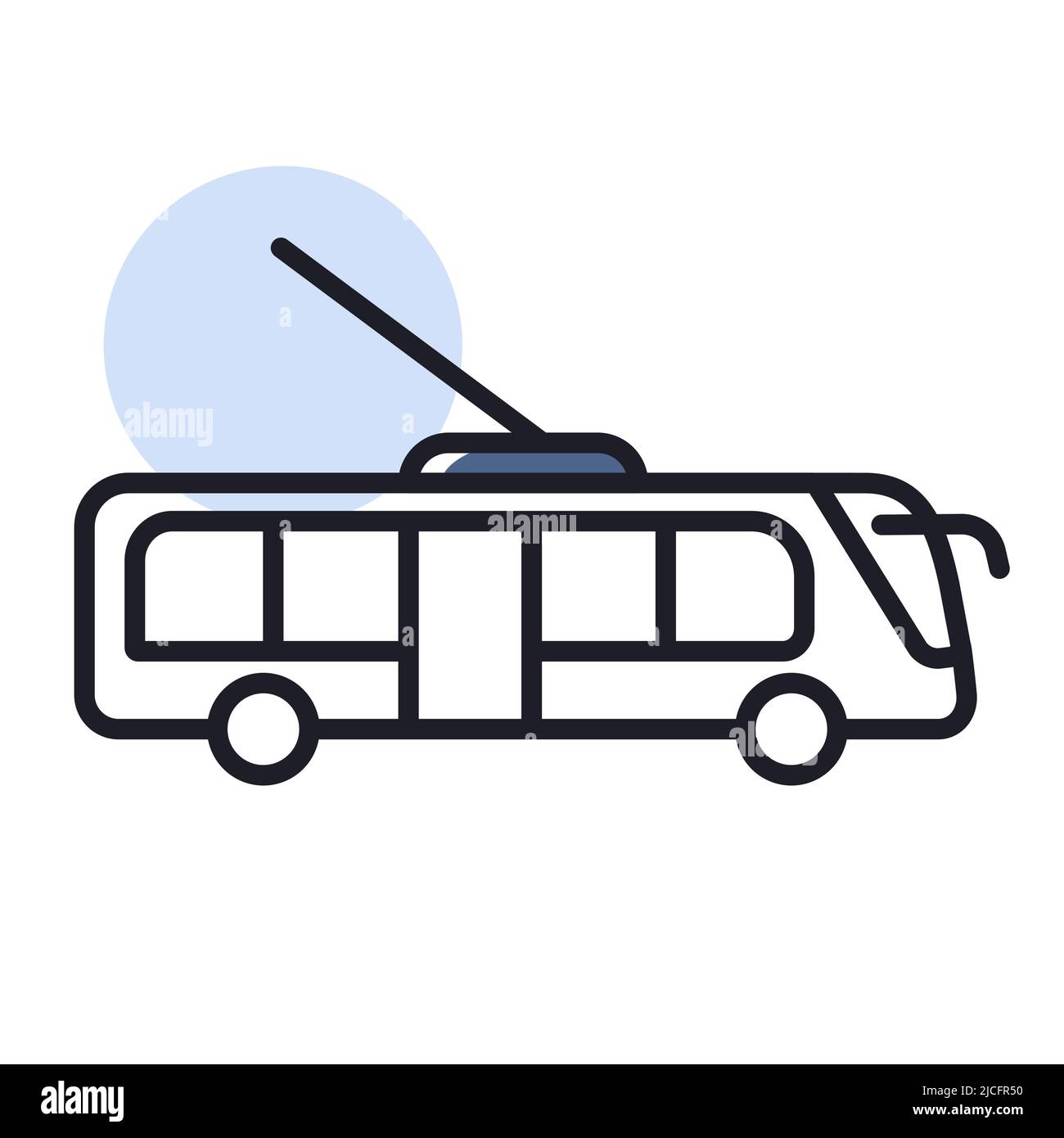 Trolley or trolleybus vector isolated icon. Graph symbol for travel and ...