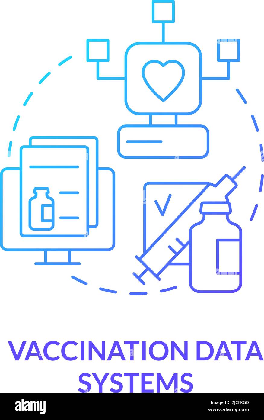 Vaccination data systems blue gradient concept icon Stock Vector Image ...
