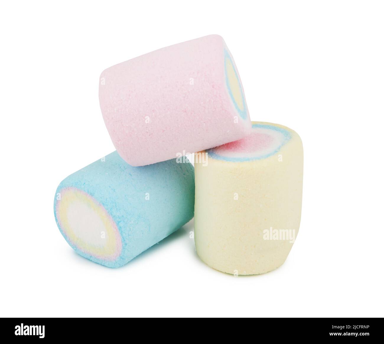 Marshmallows of different colors isolated on white background Stock ...