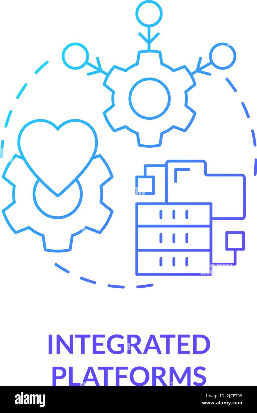 Integrated platforms blue gradient concept icon Stock Vector Image & Art - Alamy