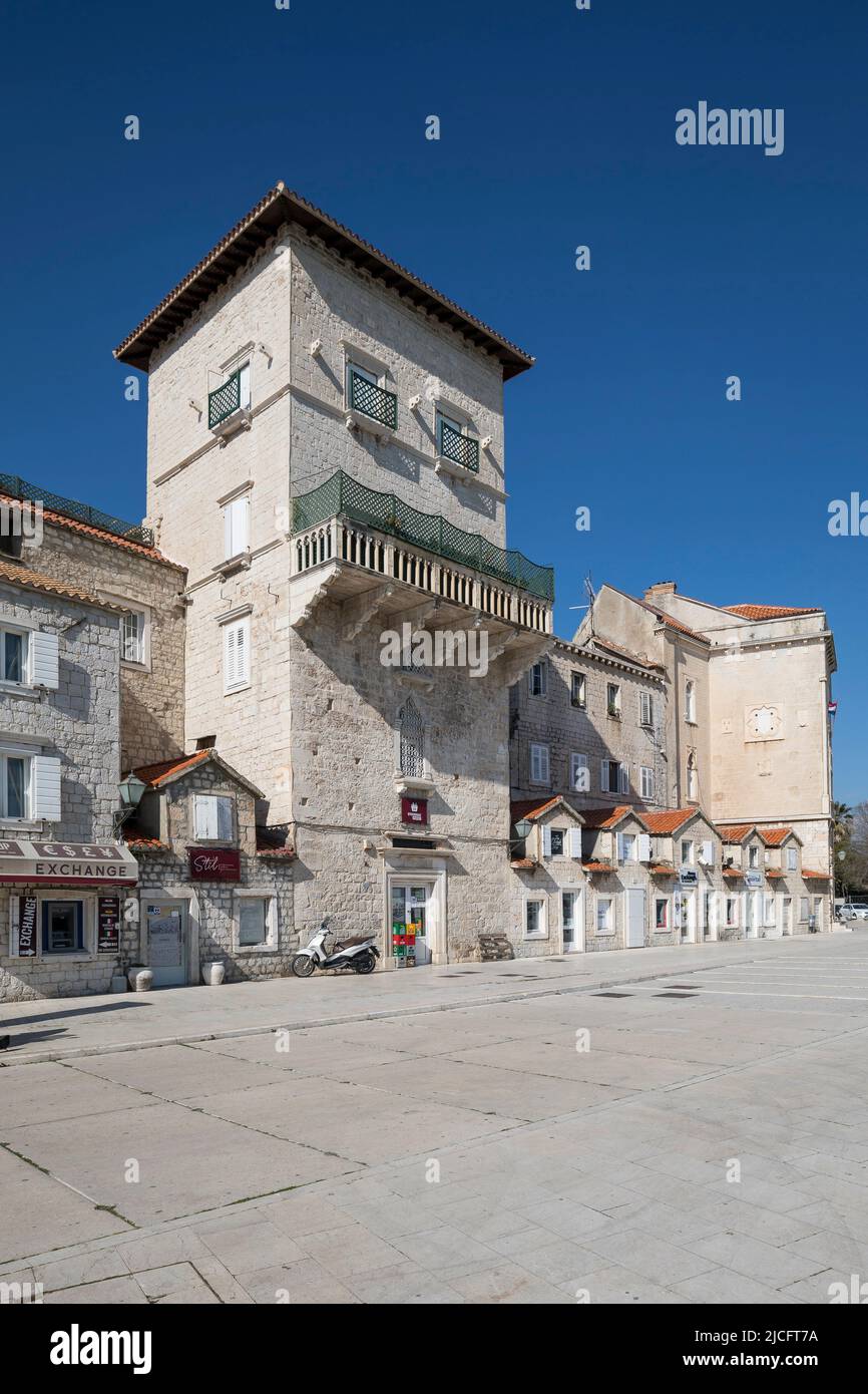 Building on the promenade in the Old Town, Trogir, UNESCO World ...