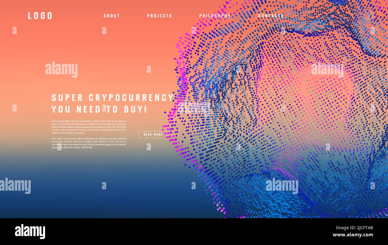 Landing page abstract design with big data. Template for website or app ...