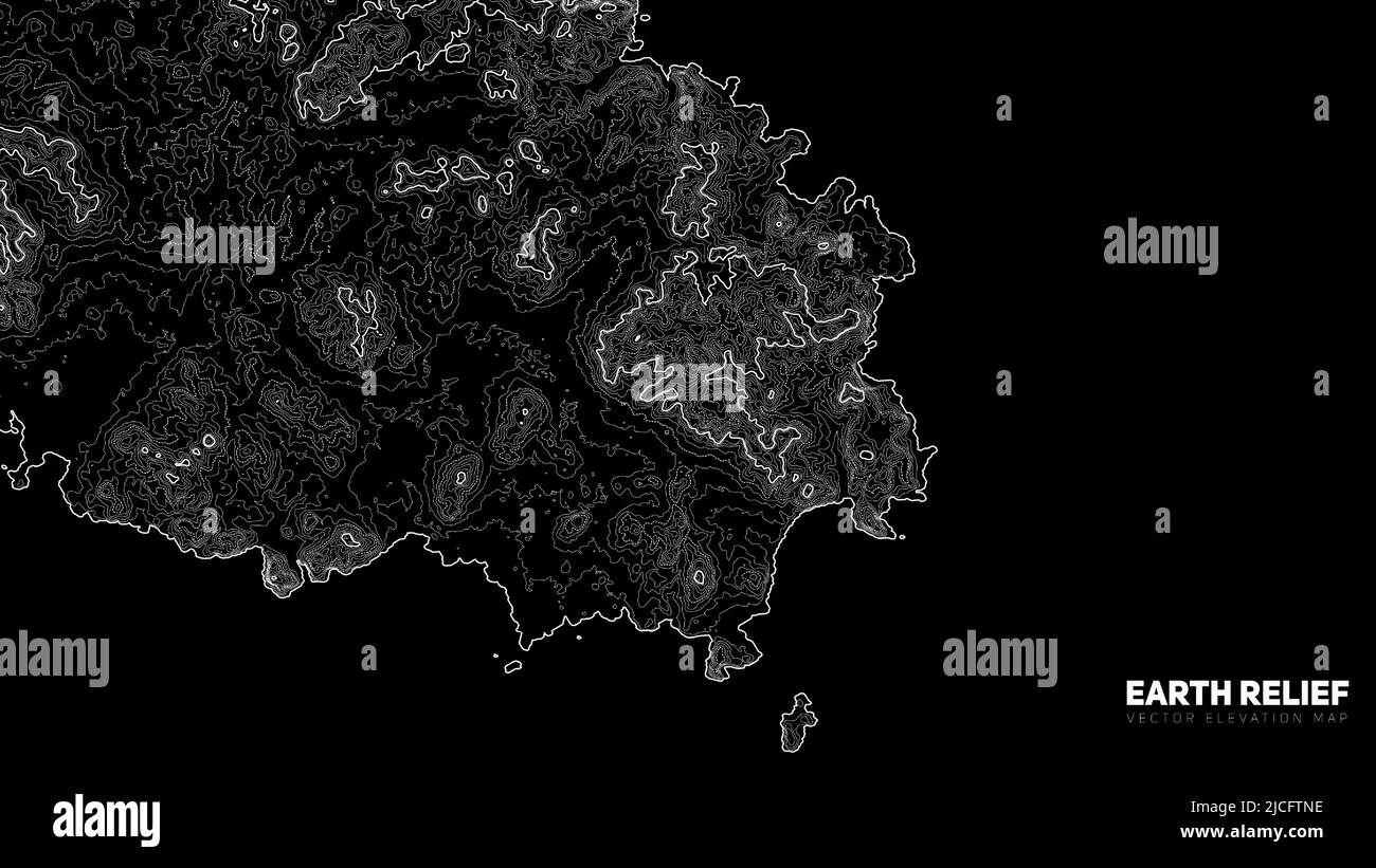 Vector abstract earth relief map. Generated conceptual elevation map ...