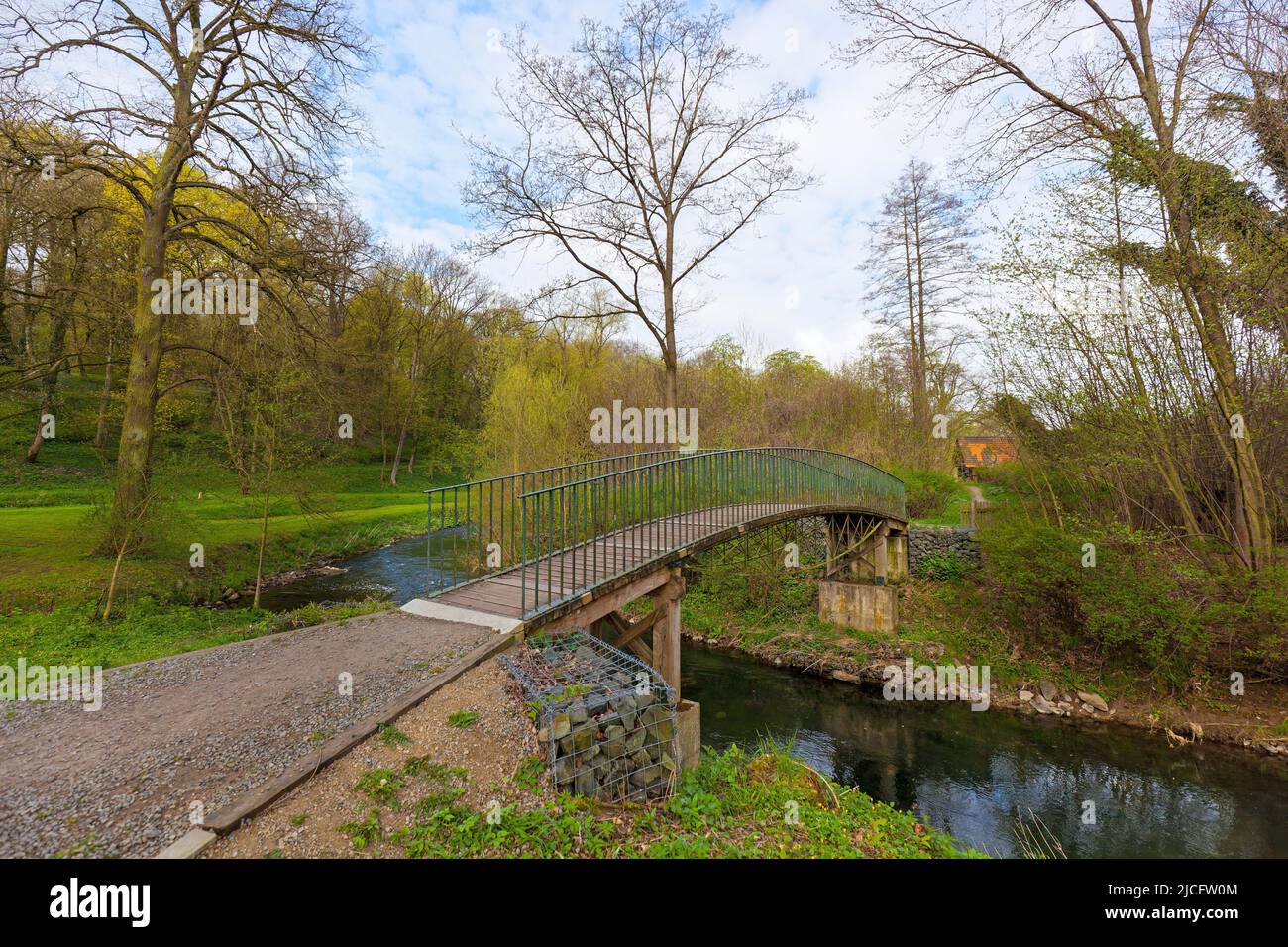 Laves bridge over the Nette, Derneburg, Lower Saxony, Germany Stock ...