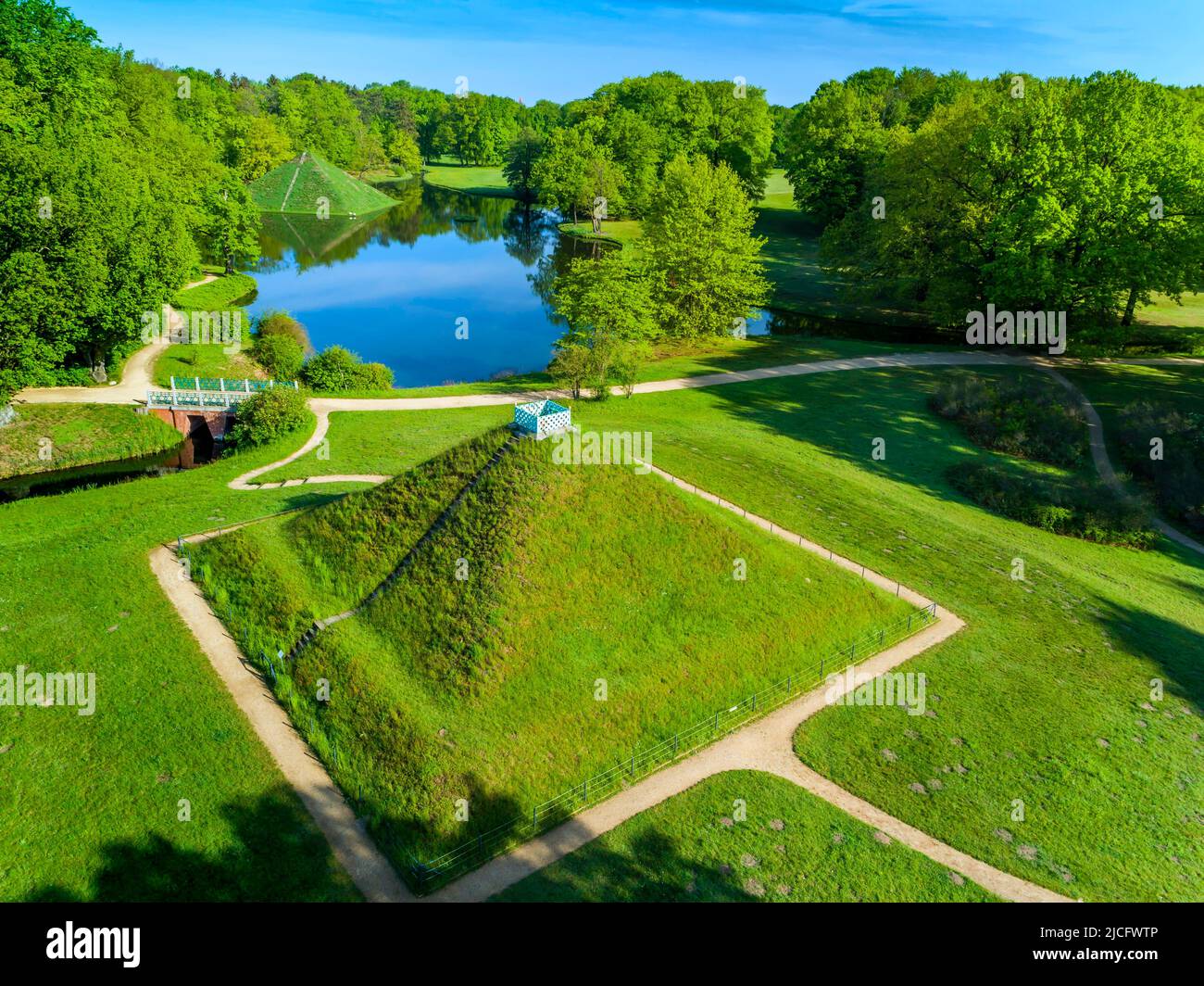 Land pyramid in the Pücklerpark Branitz: The landscape park in the ...