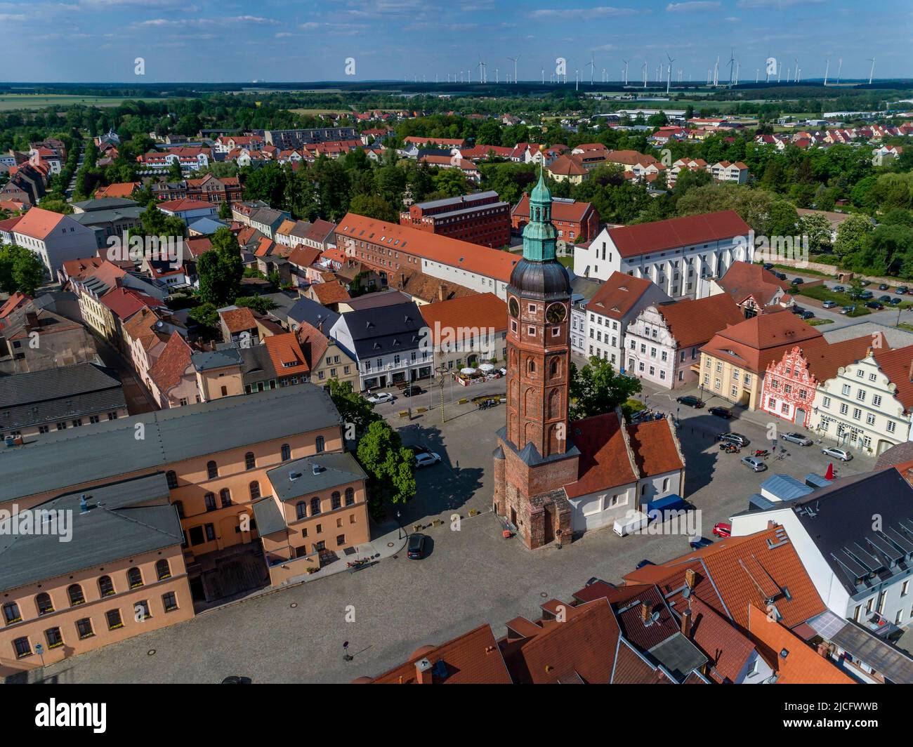 Luckau in Lower Lusatia: Ornamental gabled houses Am Markt: Luckau ...