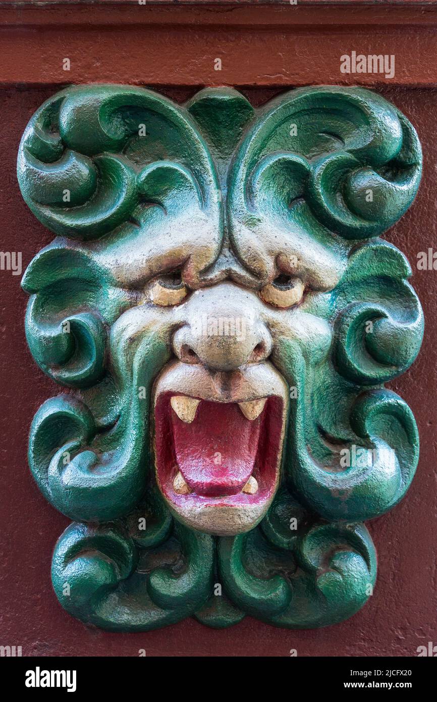 Switzerland, Basel, old town, envy head, grimace, symbol hate, anger ...