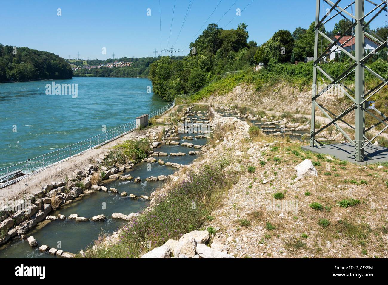 Germany - Switzerland border, Rhine cycle path, Ryburg-Schwörstadt ...