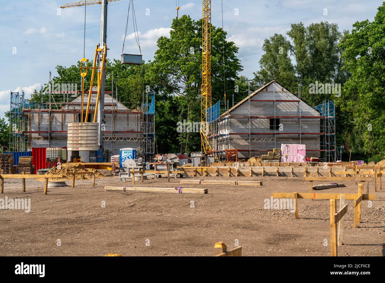 Construction site of a new housing estate with 14 owner-occupied single ...