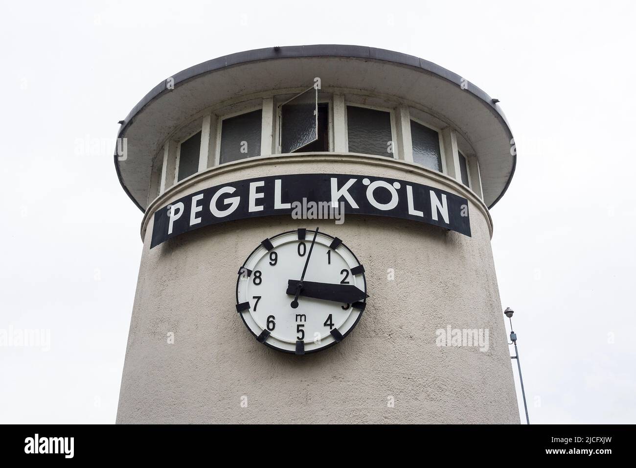 Germany, North Rhine-Westphalia, Cologne, gauge tower with gauge clock ...