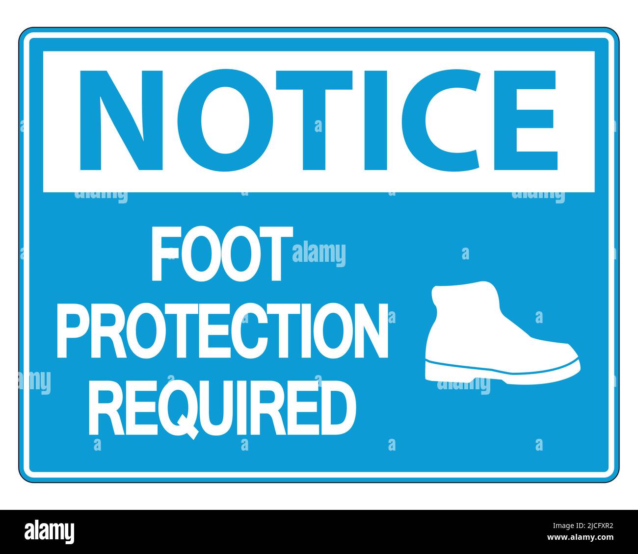 Notice Foot Protection Required Wall Sign on white background,vector ...