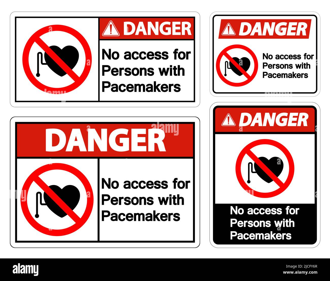 Danger No Access For Persons With Pacemaker Symbol Sign On White ...