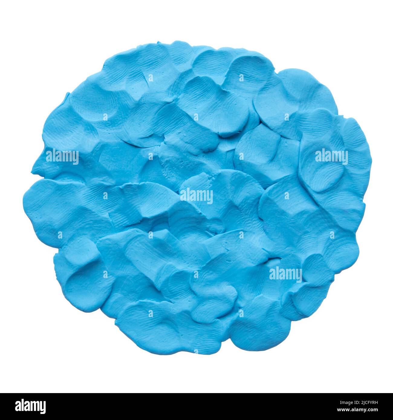 Stain of blue plasticine modeling clay texture isolated on white ...