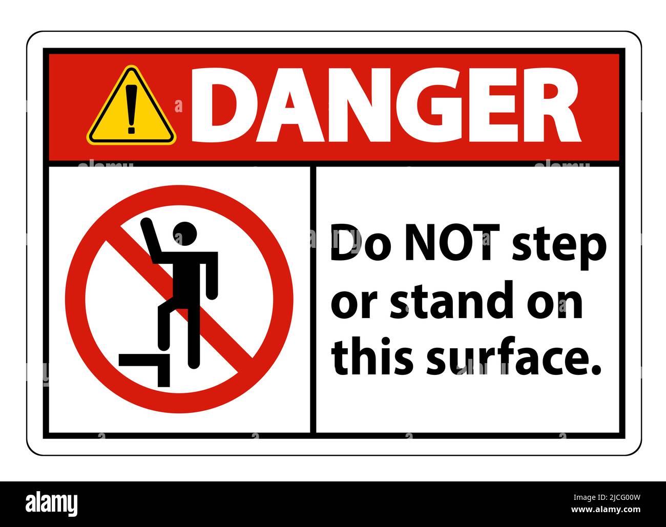 Danger sign do not step or stand on this surface Stock Vector Image ...