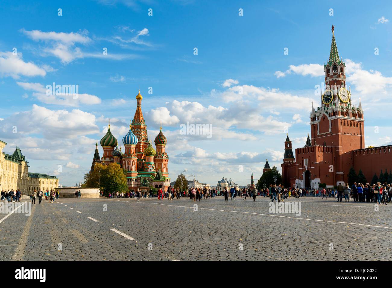 Red Square, Saint Basil's Cathedral and the Savior's Tower of the ...