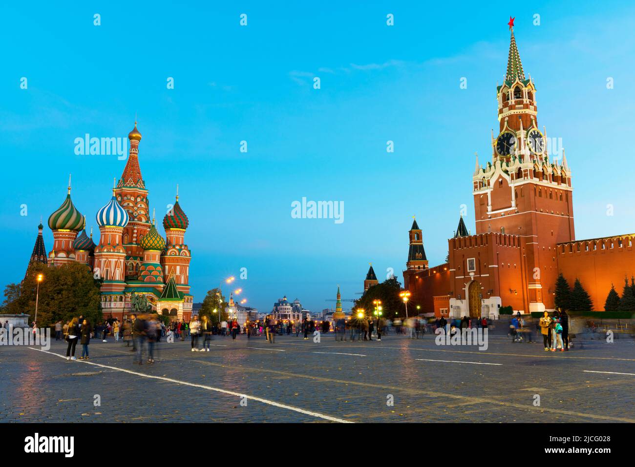 Red Square, Saint Basil's Cathedral and the Savior's Tower of the ...