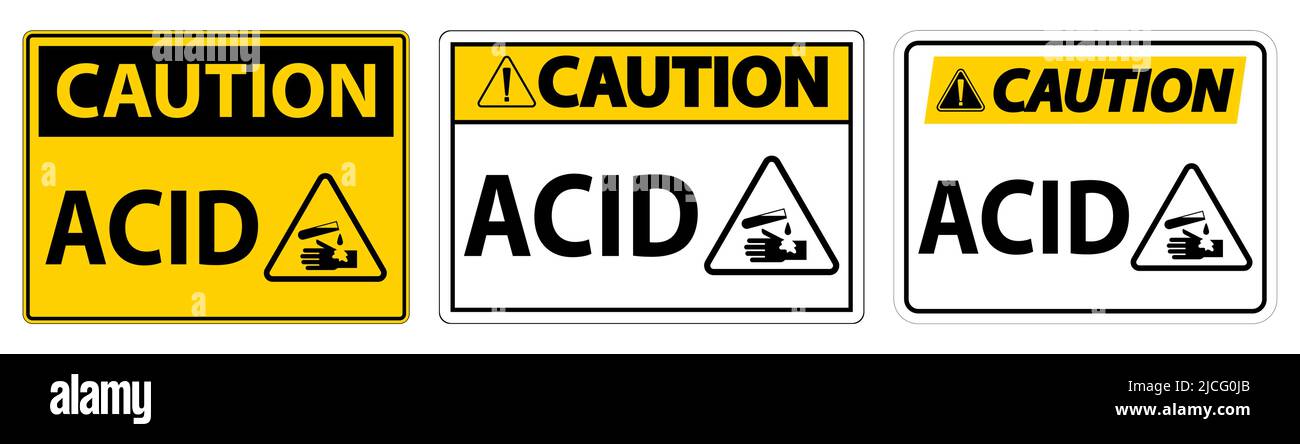 Label Acid Caution Sign On White Background Stock Vector Image & Art ...