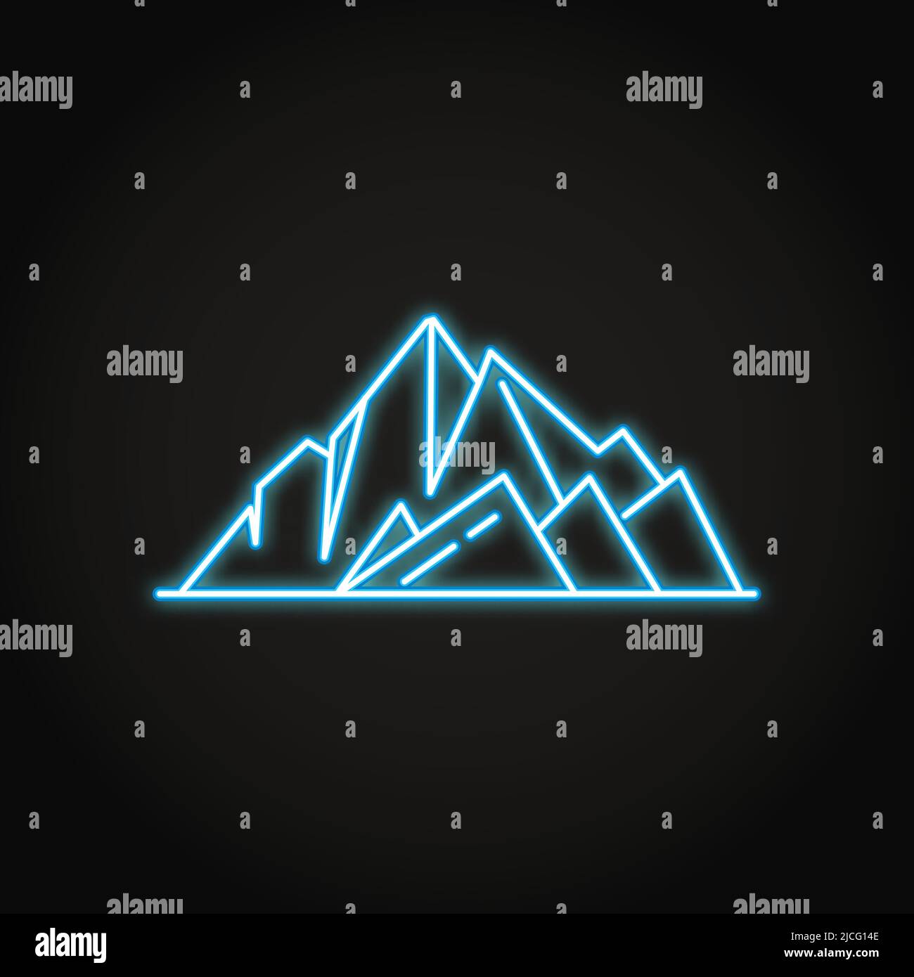 Sloping hills icon in thin line style. Low mountain symbol. Vector ...