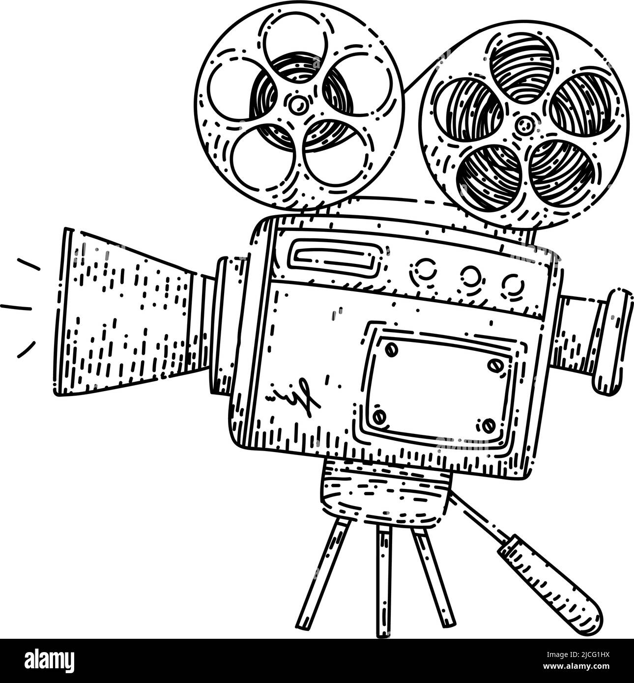 cinema camera sketch hand drawn vector Stock Vector Image & Art - Alamy