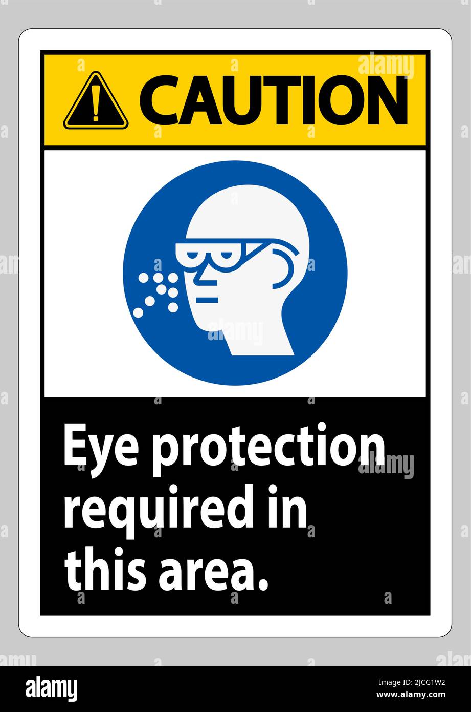 Caution sign eye protection Stock Vector Images - Alamy