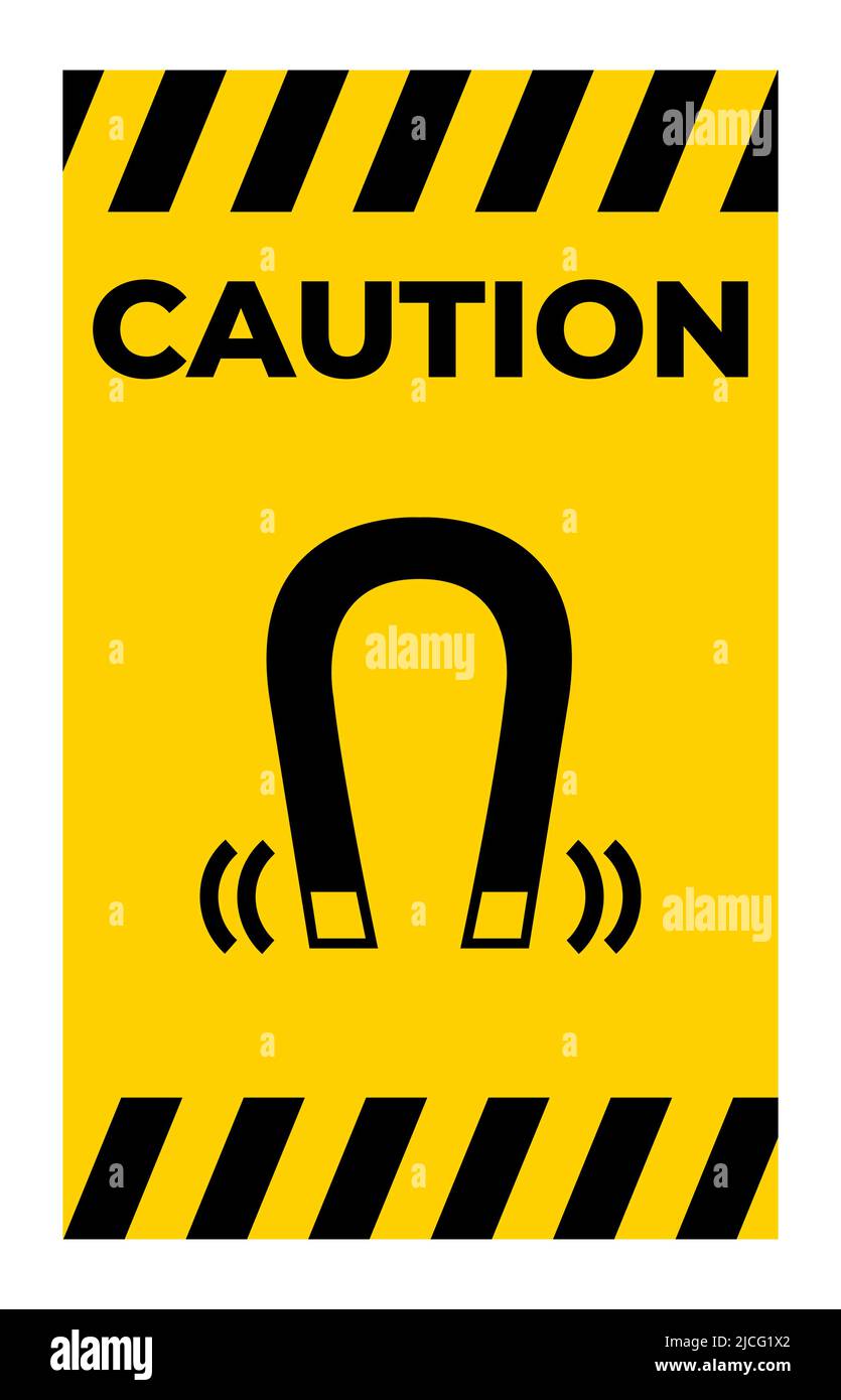 Beware Magnetic Field Symbol Sign Isolate On White Background,Vector ...