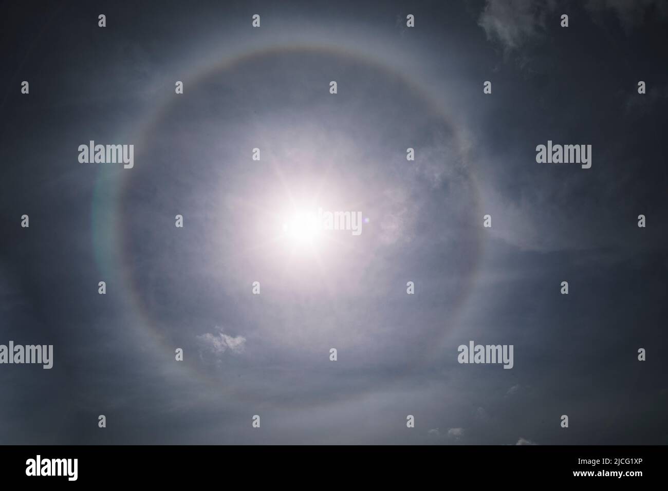 Sky, sun, backlight, halo Stock Photo - Alamy