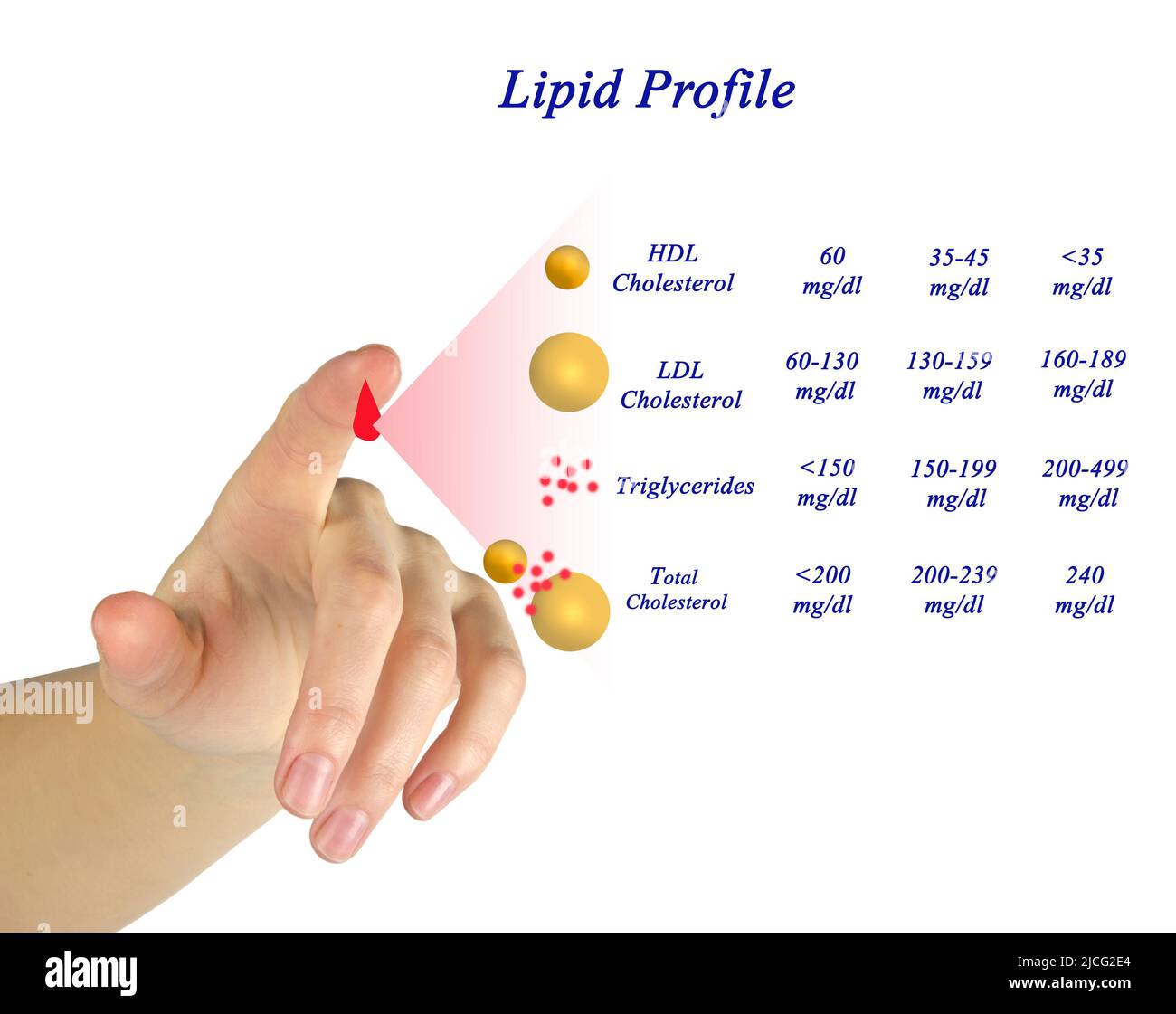 Desirable range of Lipid profile Stock Photo - Alamy
