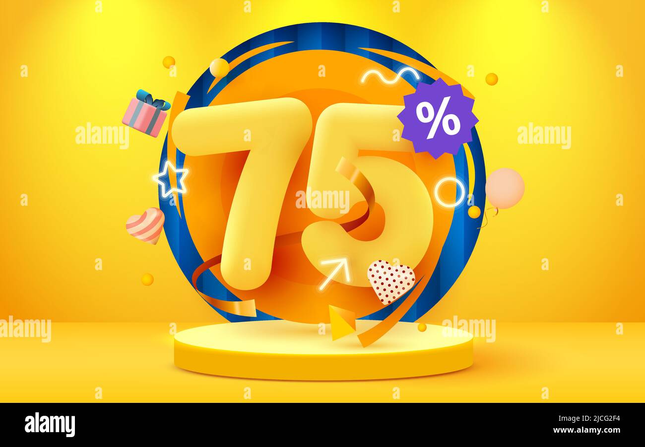 75 percent Off. Discount creative composition. Sale symbol with ...