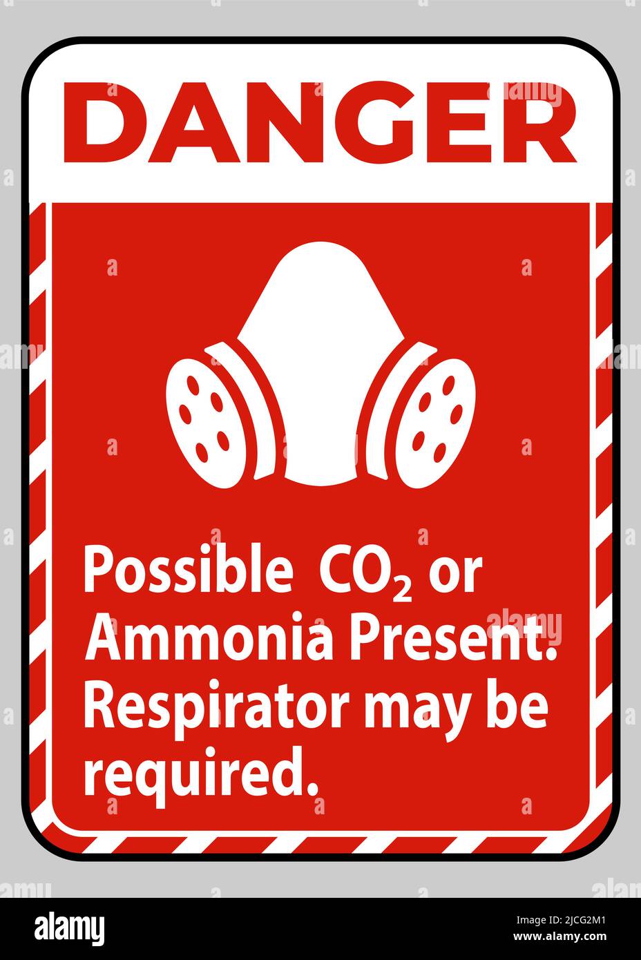 Security notice ppe sign possible co2 or ammonia present hi-res stock ...