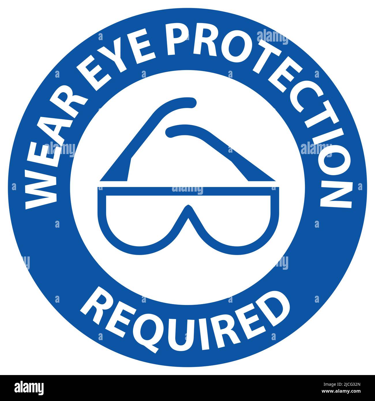 Notice Wear Eye Protection Required On White Background Stock Vector ...