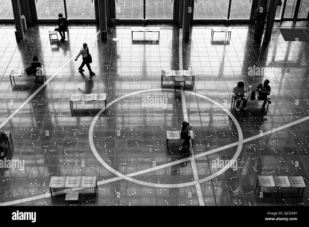 Public seating in an abstract setting Stock Photo - Alamy
