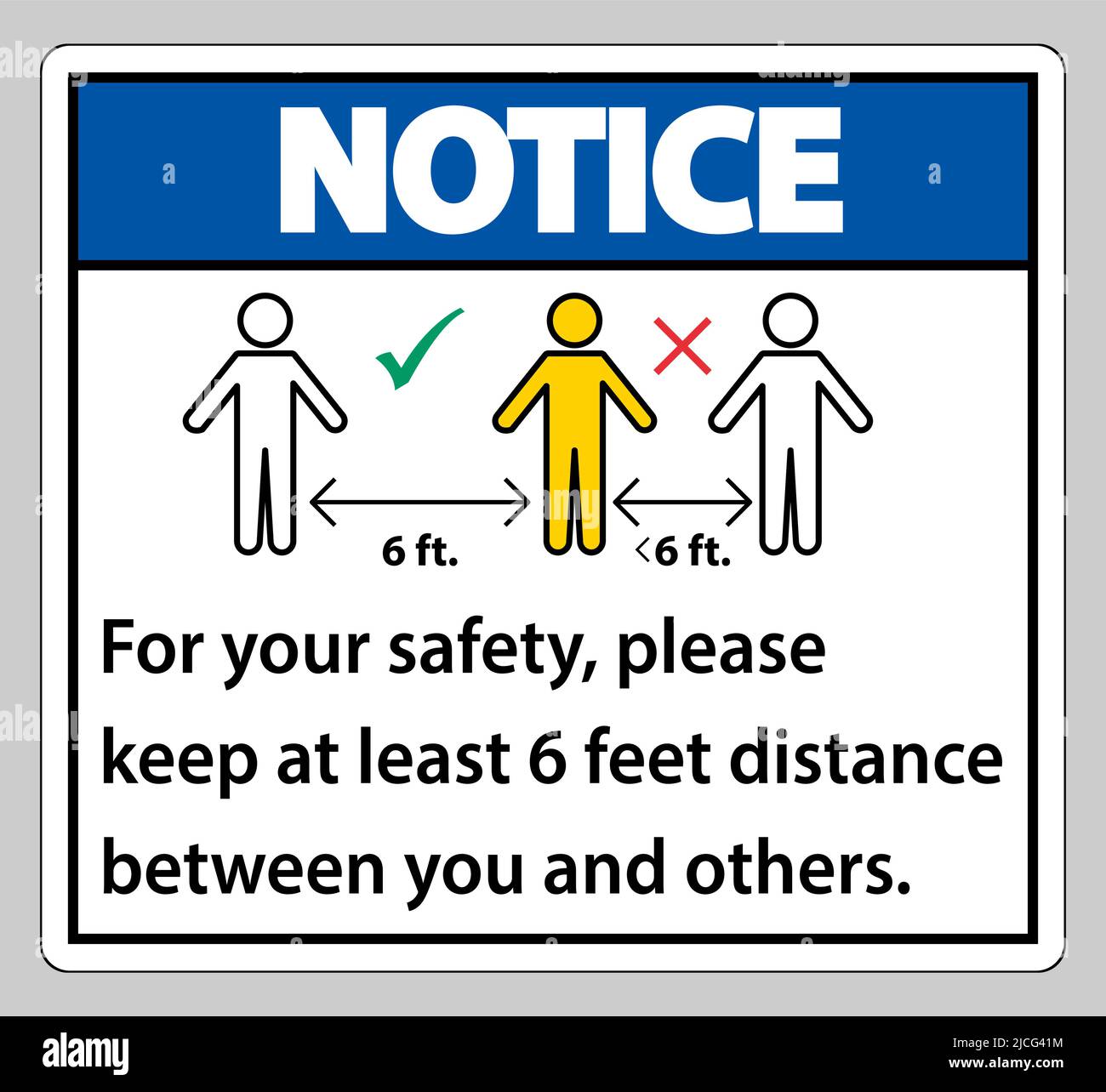 Notice Keep 6 Feet Distance,For your safety,please keep at least 6 feet ...